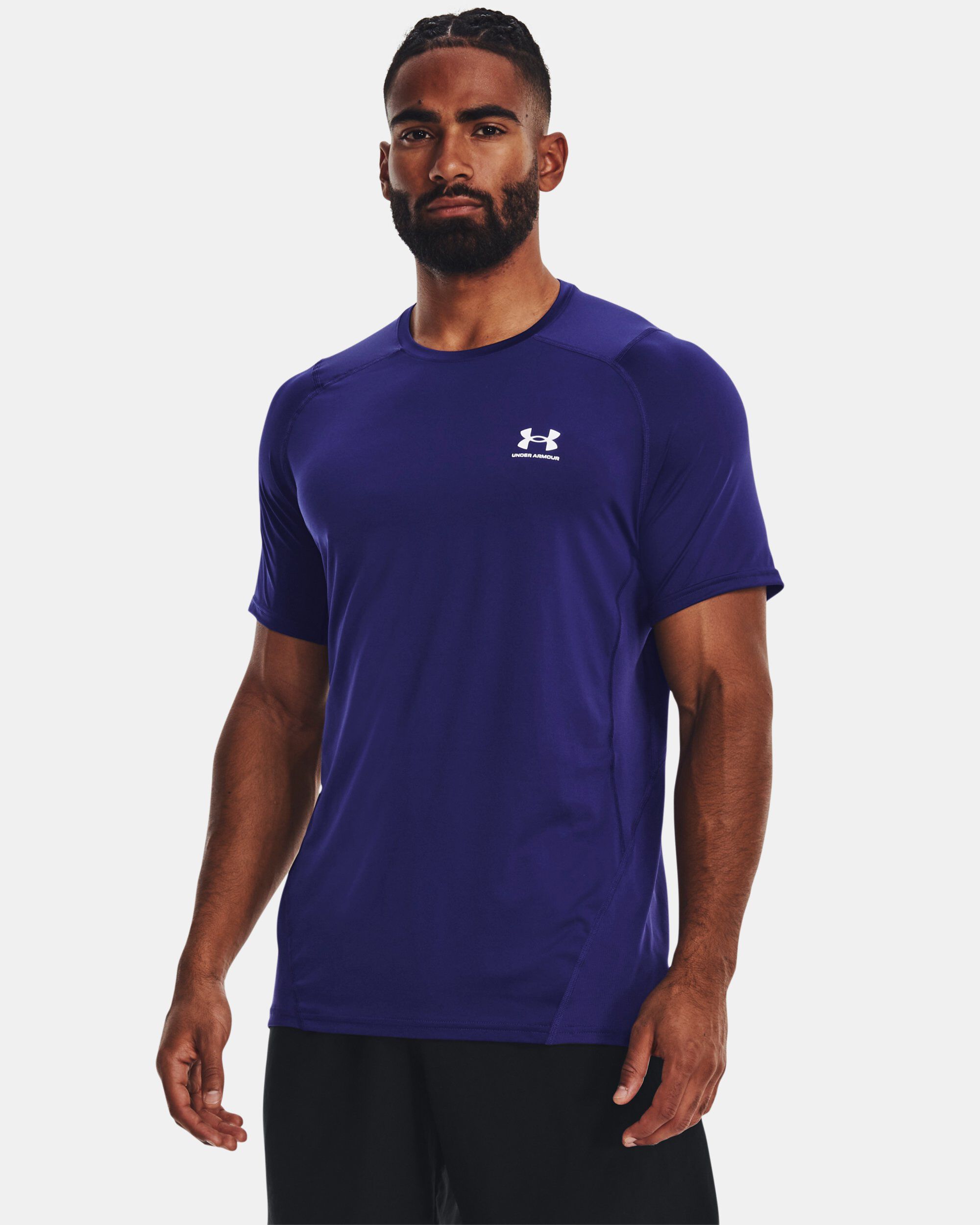 Buy Men's HeatGear® Armour Fitted Short Sleeve Blue in KSA | Under Armour