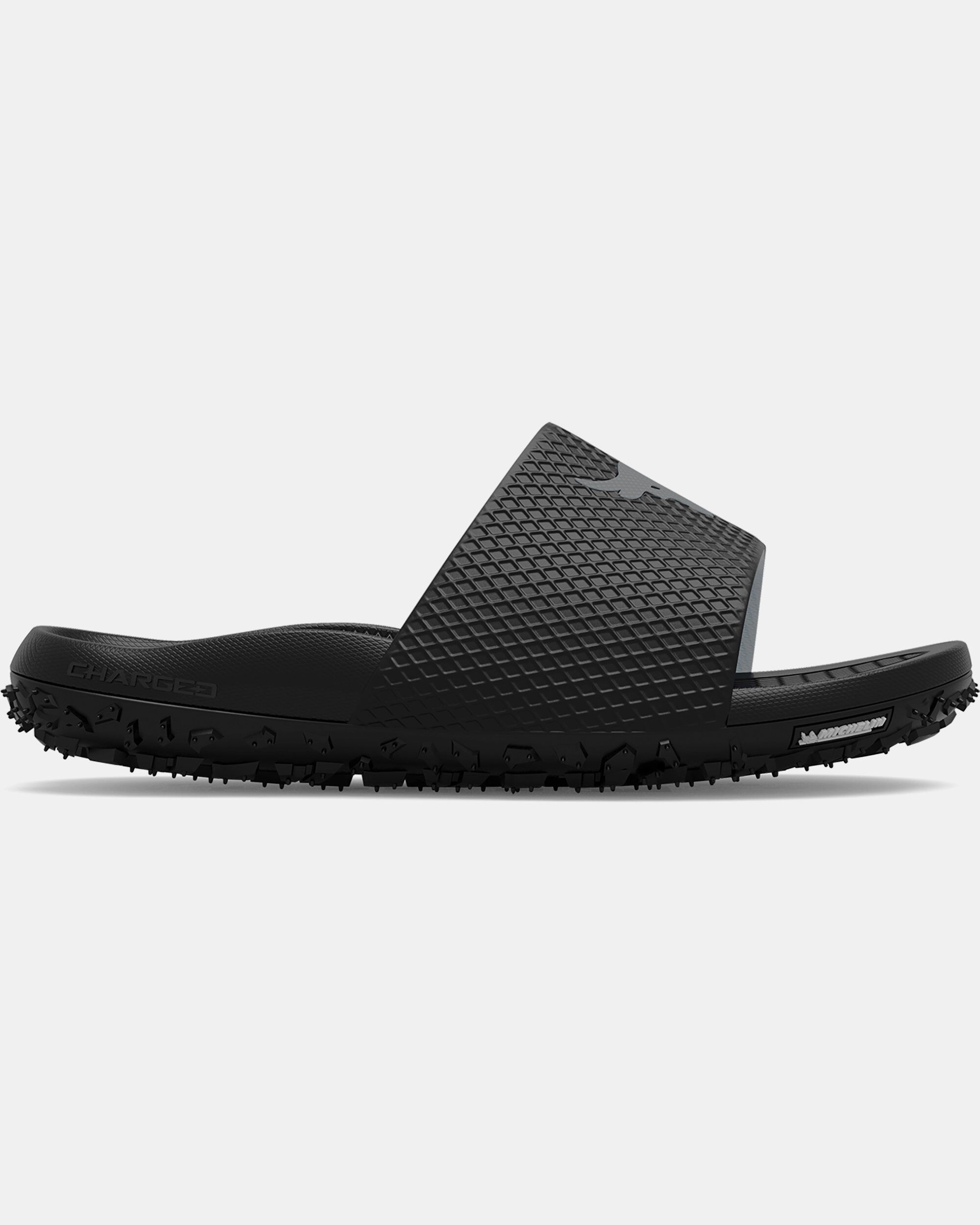 Buy Men's Project Rock Slides Black in KSA | Under Armour